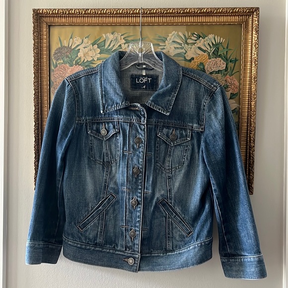 LOFT | Jackets & Coats | Loft Cropped Denim Jacket Euc Size 4 | Poshmark